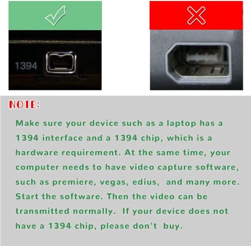 USB 2.0 Male to IEEE 1394 4Pin Male iLink Firewire DV Cable 5FT Compatible with Sony DV & D8.(Please Read The Last Picture hint on The Left Carefully Before Buying. Prevent Buying Mistakes)