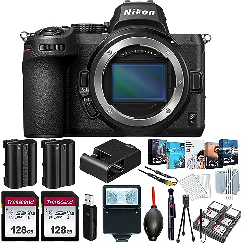 Nikon Z5 Mirrorless Camera+Slave Flash+Photo Software+Lens Care Kit+Commander Starter Kit+Extra Battery+2 128 Memory Cards(20PC) Bundle