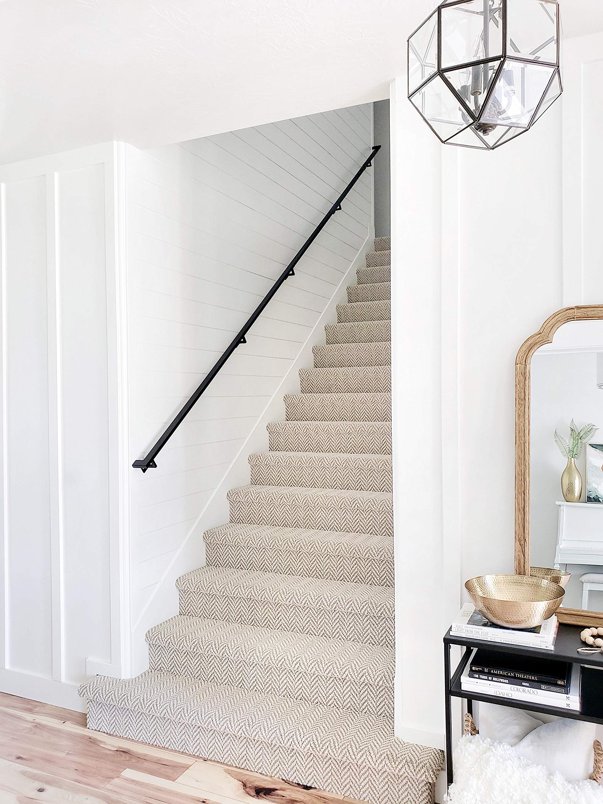 Minimal Handrail Bracket - Modern Steel Metal Stair Rail Black by Bold MFG & Supply in Austin TX