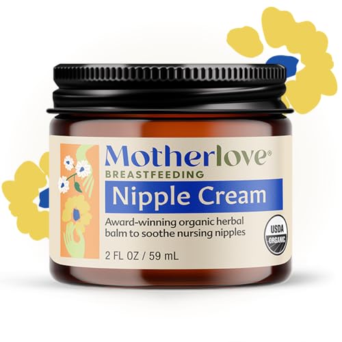 Motherlove Nipple Cream (2 oz) Organic Lanolin-Free Nipple Cream for BreastfeedingâBenefits Nursing & Pumping Moms