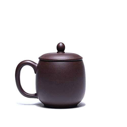 SILINE Zisha Teacup 13.5 Oz, Chinese Yixing Genuine Purple Clay Tea Mug,Fine Handmade Tea Cup