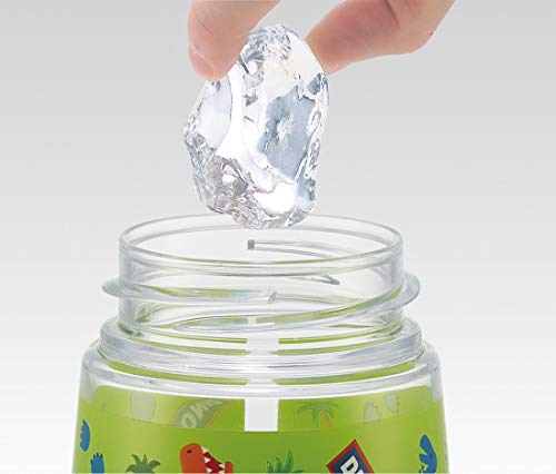 Skater PSHC4DK-A Dinosaurus Die-Cut Bottle with Straw, 14.2 fl oz (420 ml)