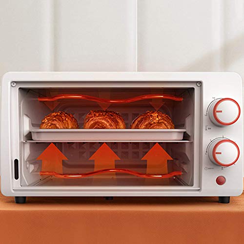 Multifunctional Countertop Flow Toaster Oven, Household Large Capacity 10L Double Layer Baking Electric Oven, Automatic Mini Electric Fryer (White) (White)