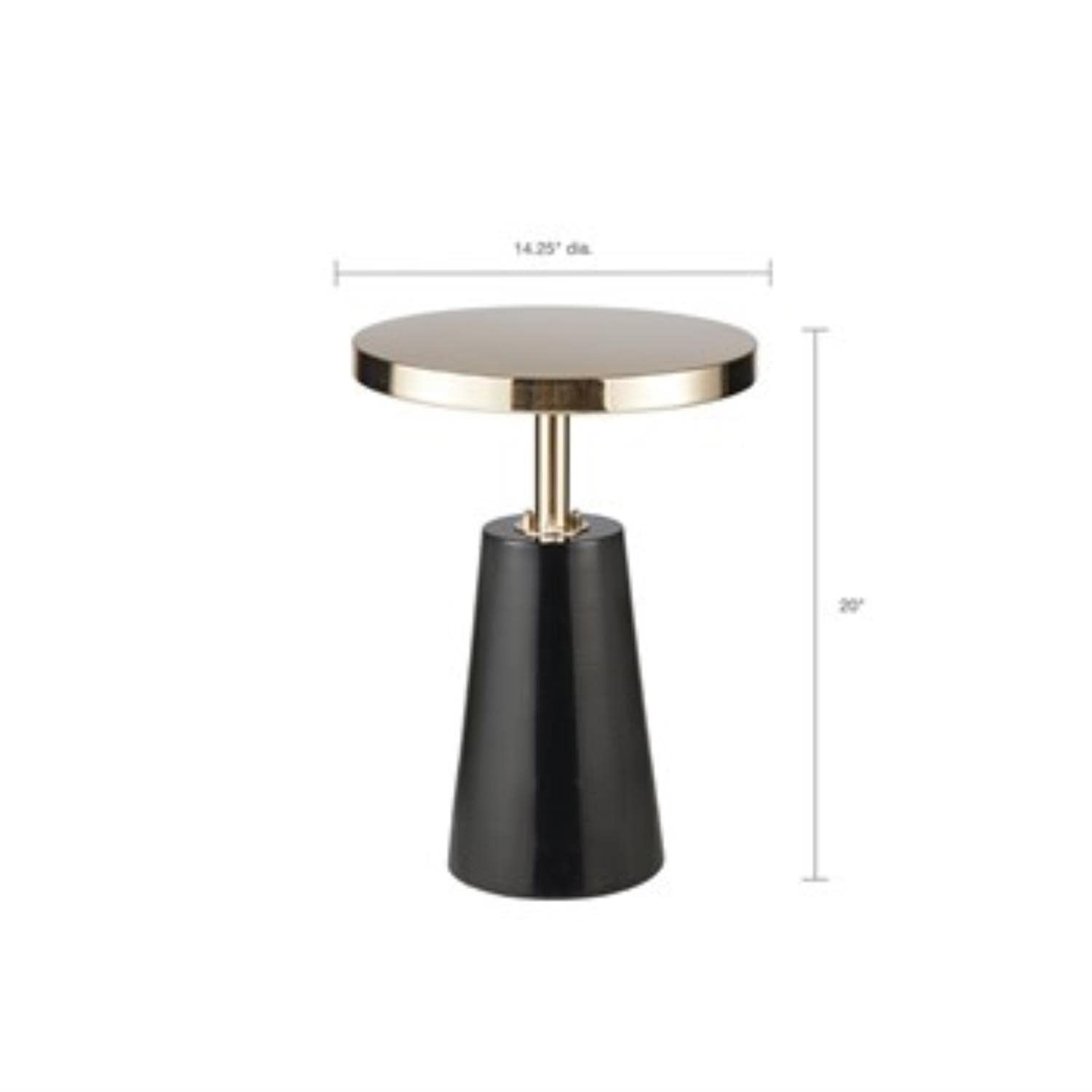 Madison Park Sophia End Table, Black/Gold