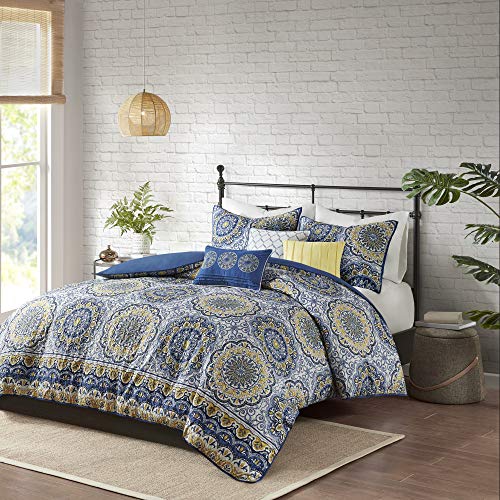 Madison Park Tangiers 6 Piece 2-in-1 Duvet Set, Blue, Cal, King/California King