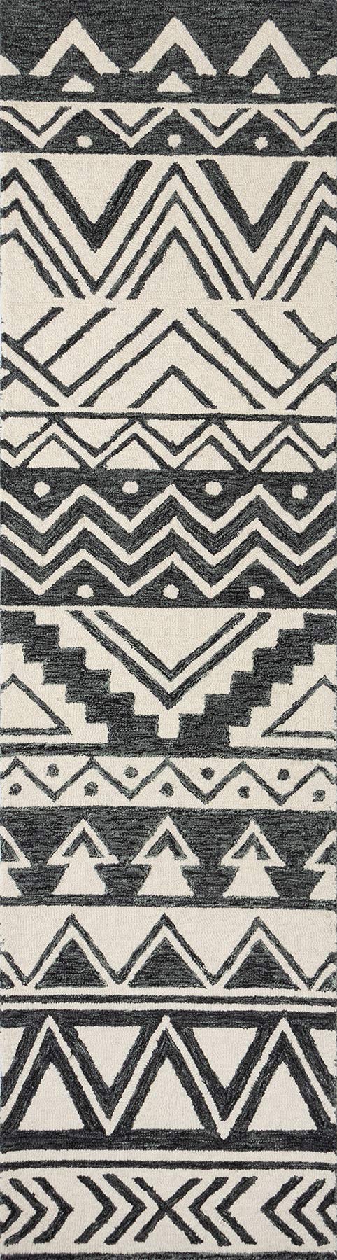 Momeni Mallorca Charcoal Area Rug Area Rug, 2' x 8' Runner Rug for Living Room, Dining Room, Bedroom, Hallways, and Kitchen