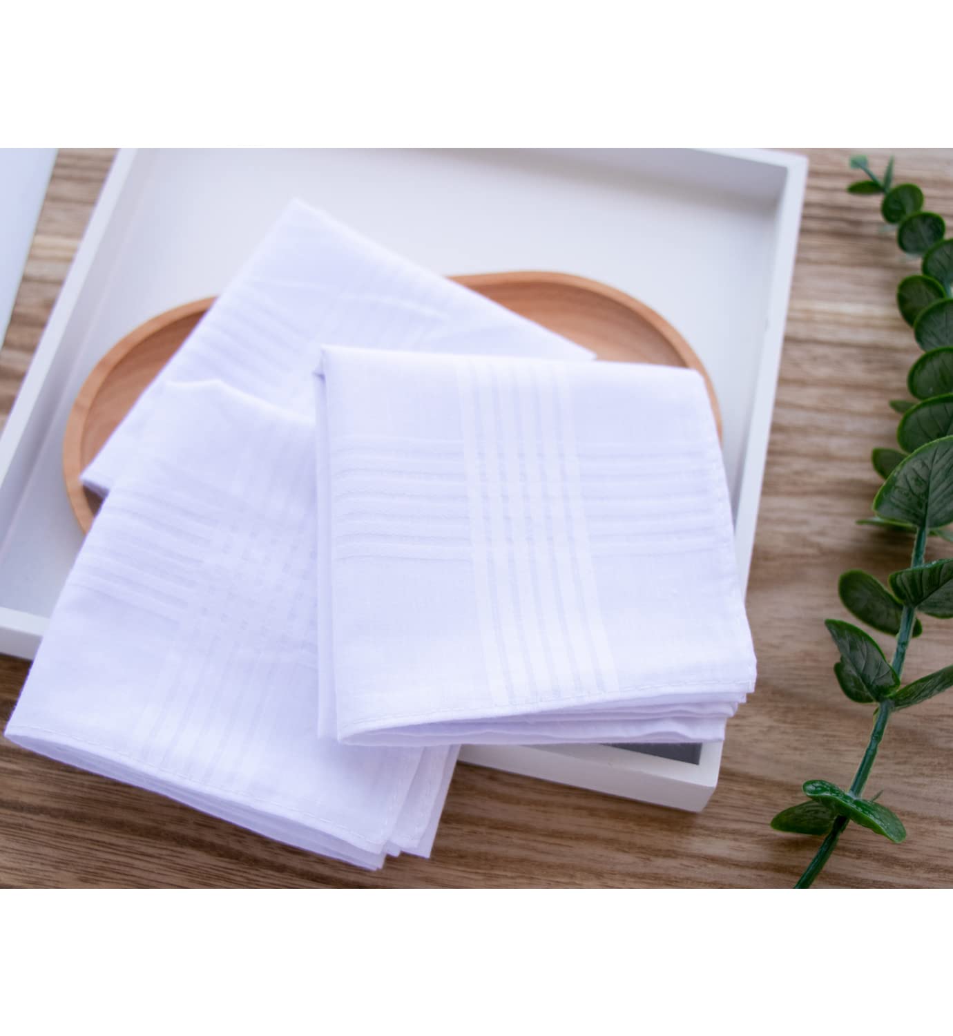 Mens White Cotton 100% Cotton handkerchiefs Pack 3PCS