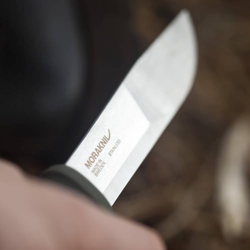 Morakniv Kansbol Sandvik Stainless Steel Fixed-Blade Survival Knife With Sheath, Military Green, 4.3 Inch