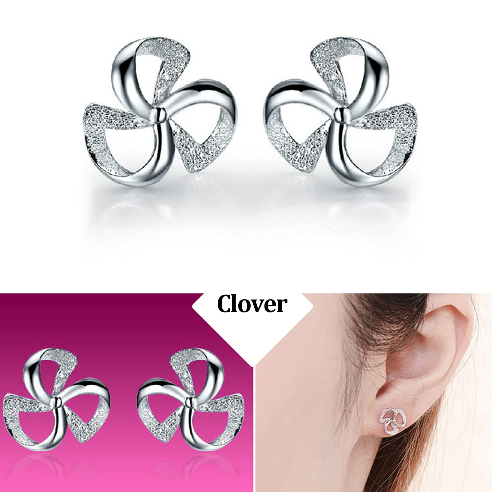 s925 Sterling Silver Stud Earrings Hetero-Shaped Earrings Set Zircon Earrings Hypoallergenic Stud Earrings