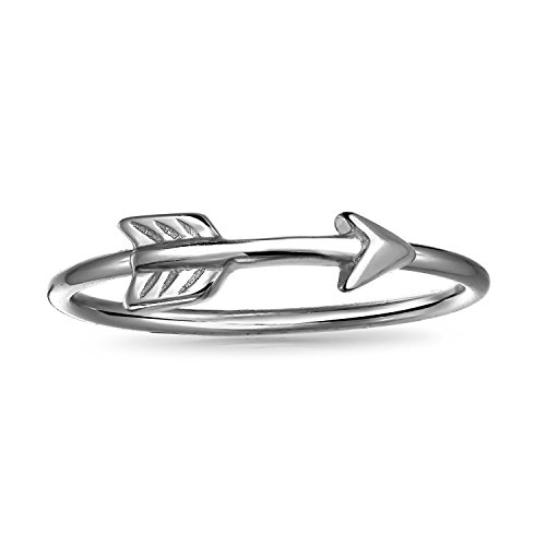 Minimalist Simple .925 Sterling Silver Midi Knuckle Thin 1MM Band Stackable Cupids Love Arrow Ring For Teen For Women