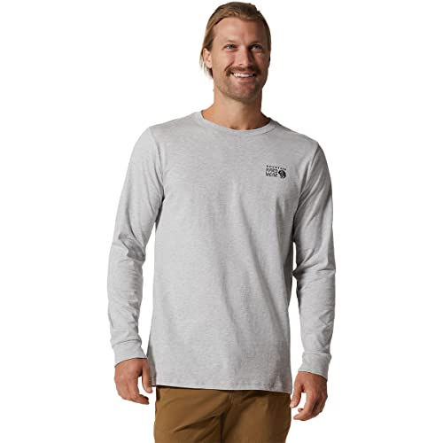 Mountain Hardwear Men's MHW Logo in a Box Long Sleeve, Fogbank, Medium