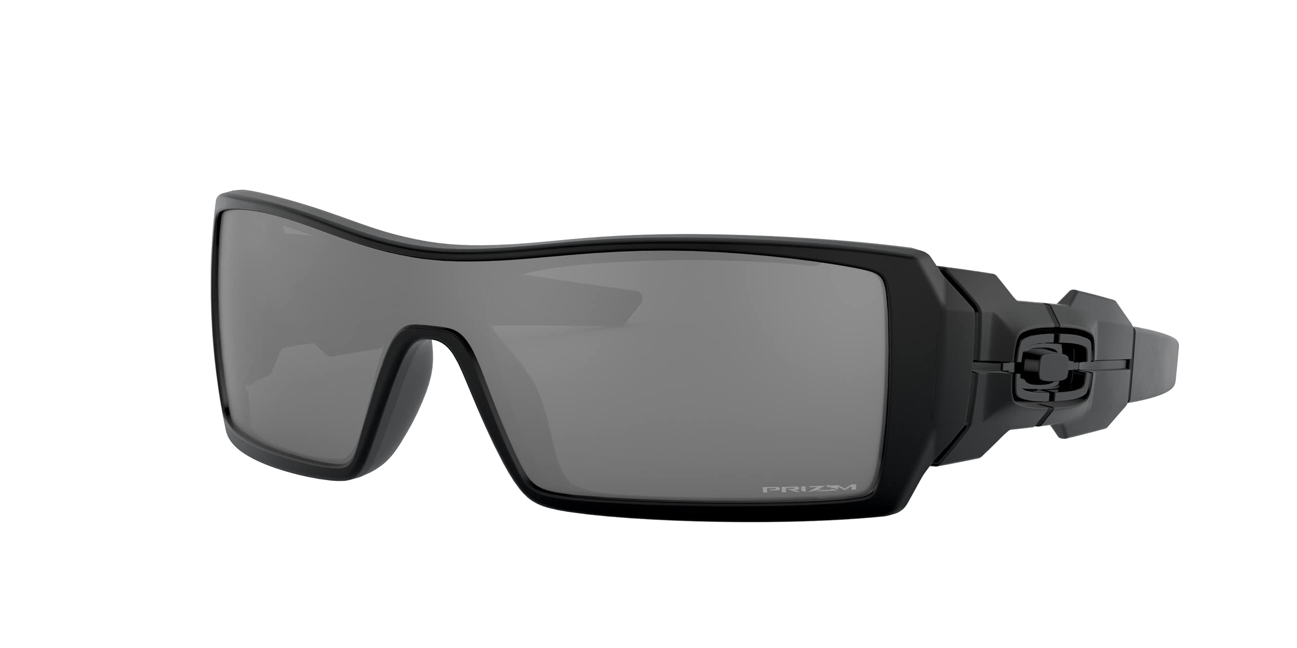 Oakley Men's OO9081 Oil Rig Rectangular Sunglasses, Matte Black/Prizm Black, 28 mm