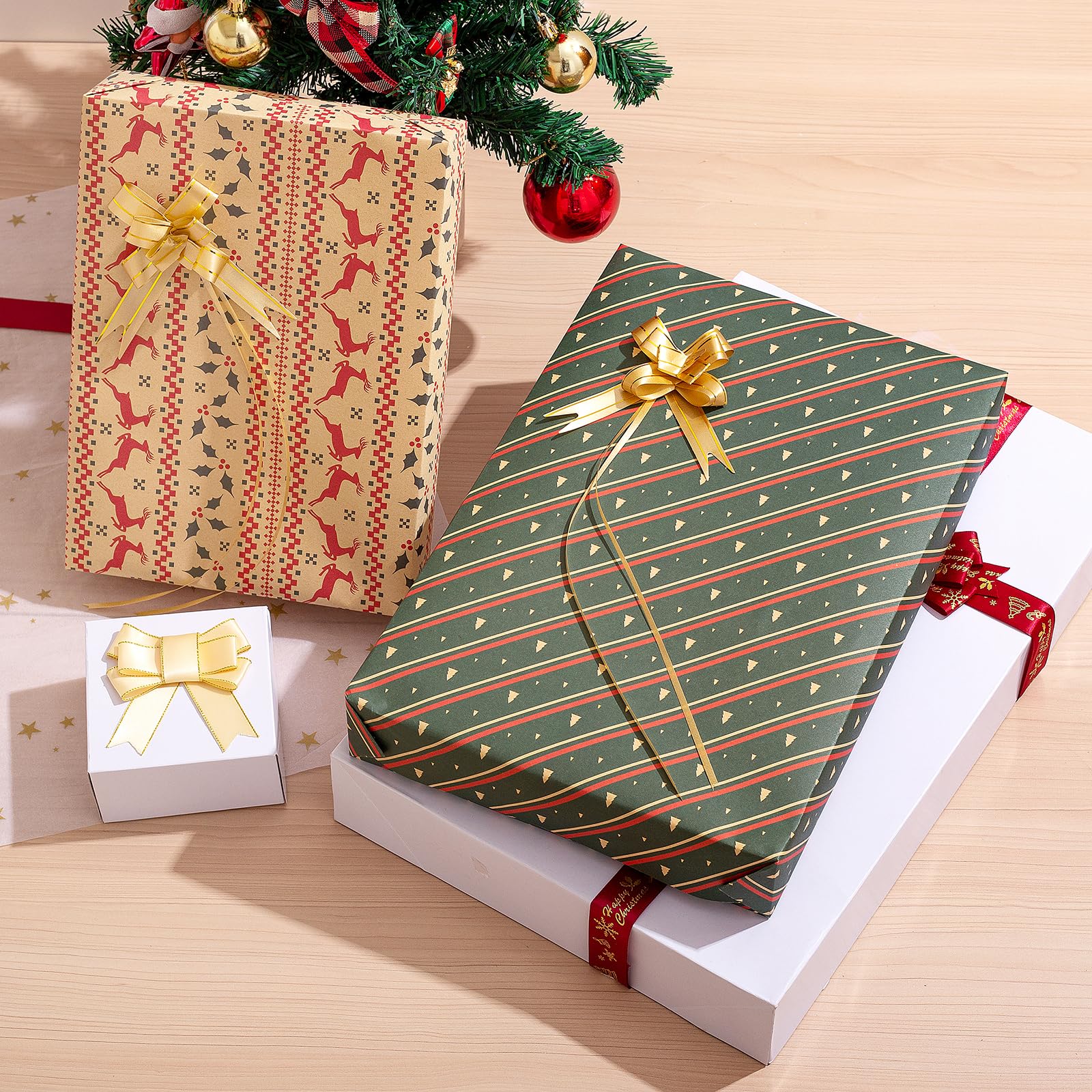Mcfleet 16 Pack Gift Boxes with Lids Assorted Sizes Small to Extra Large Different Size Gift Box for Wrapping Christmas Presents, Holidays, Birthday Gift White