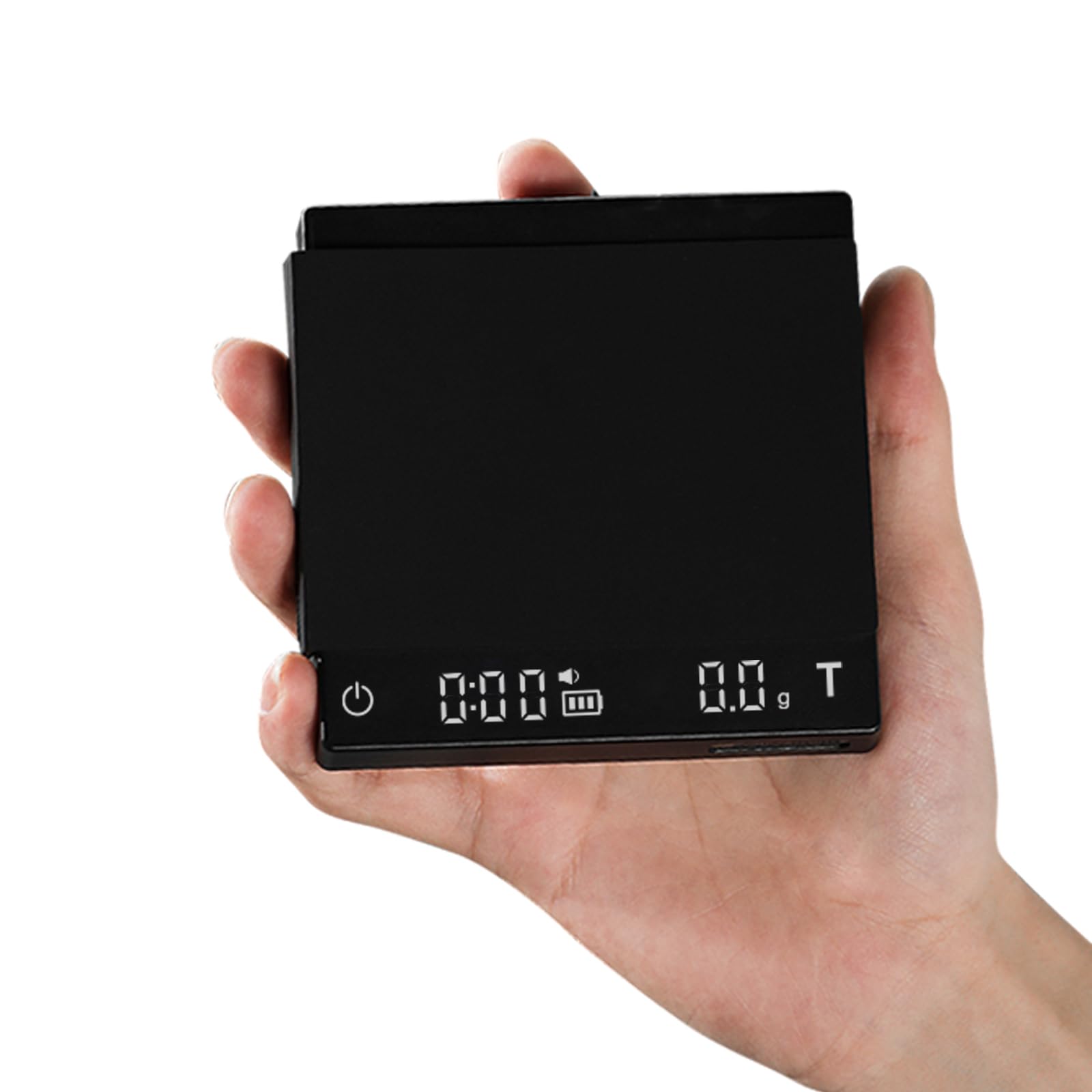 MHW-3BOMBER Mini Coffee Scale with Auto Timing, Rechargeable Espresso Scale with Timer, 2kg/0.1g High Precision Scale for Coffee Beans, Black ES6029B