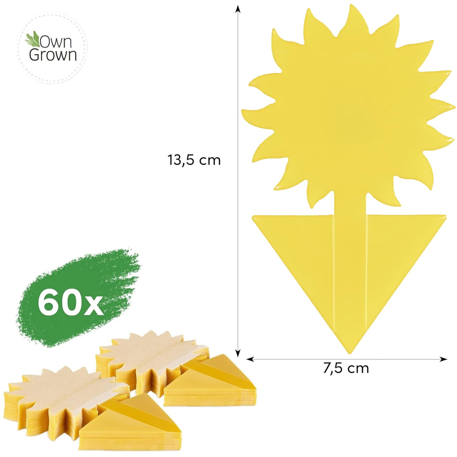 Yellow Sticky Traps for Gnats: 60x Sticky Fly Traps for Indoors โ Gnat Traps for House Indoor Plants โ Fruit Fly Trap OwnGrown