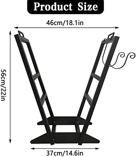 YANGSHUO Firewood Rack Indoor - 23-Inch Fireplace Firewood Holder with Kindling Holder,Heavy Duty Indoor Wood Log Rack