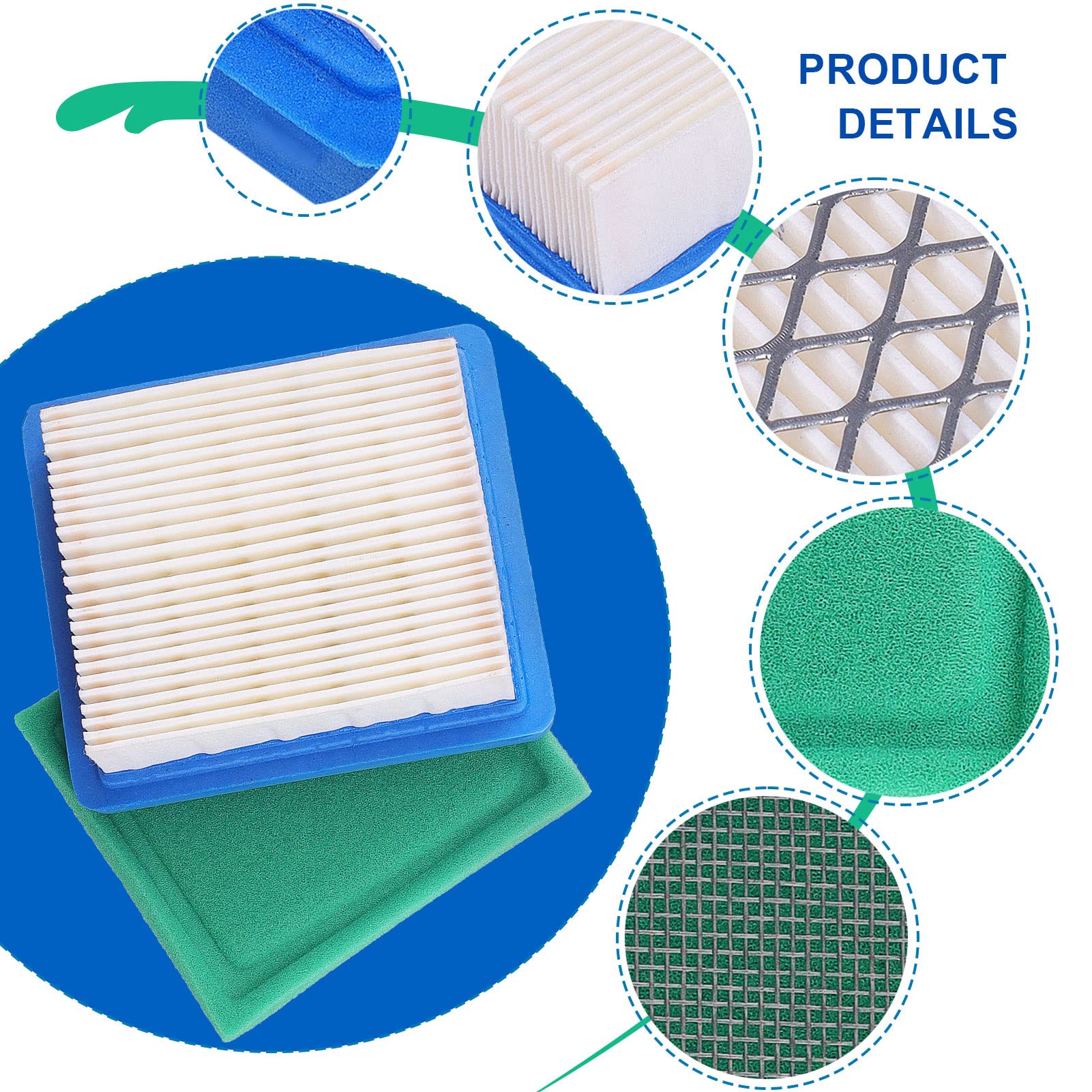 Yerbay 36046 740061pre filter and Air Filter for Tecumseh OH95 OHH45 OHH50 VLV50 VLV55 VLV60 VLV66 VLV126