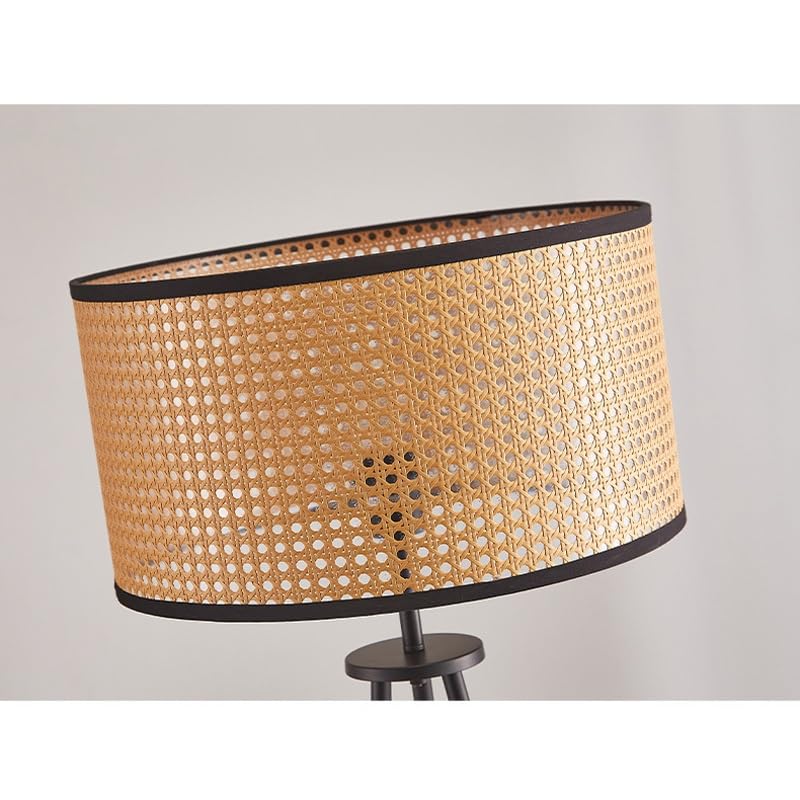 MMLLZEL Simple Floor Lamp Living Room Sofa Study Bedroom Bed Rattan Woven Retro Upright Table Lamp