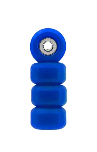 Teak Tuning Eco 85D CNC Poly Fingerboard Wheels - Street Shape, 7.5mm Dia., 5mm Wide - Blue Colorway
