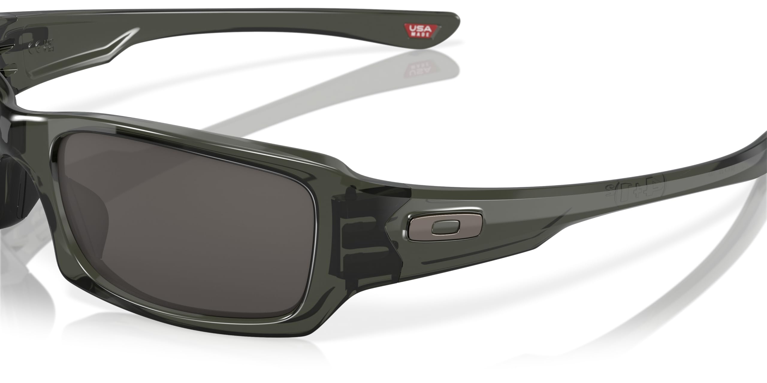 Oakley Men's OO9238 Fives Squared Rectangular Sunglasses, Matte Black Tonal USA Flag Logo/Prizm Grey, 54mm