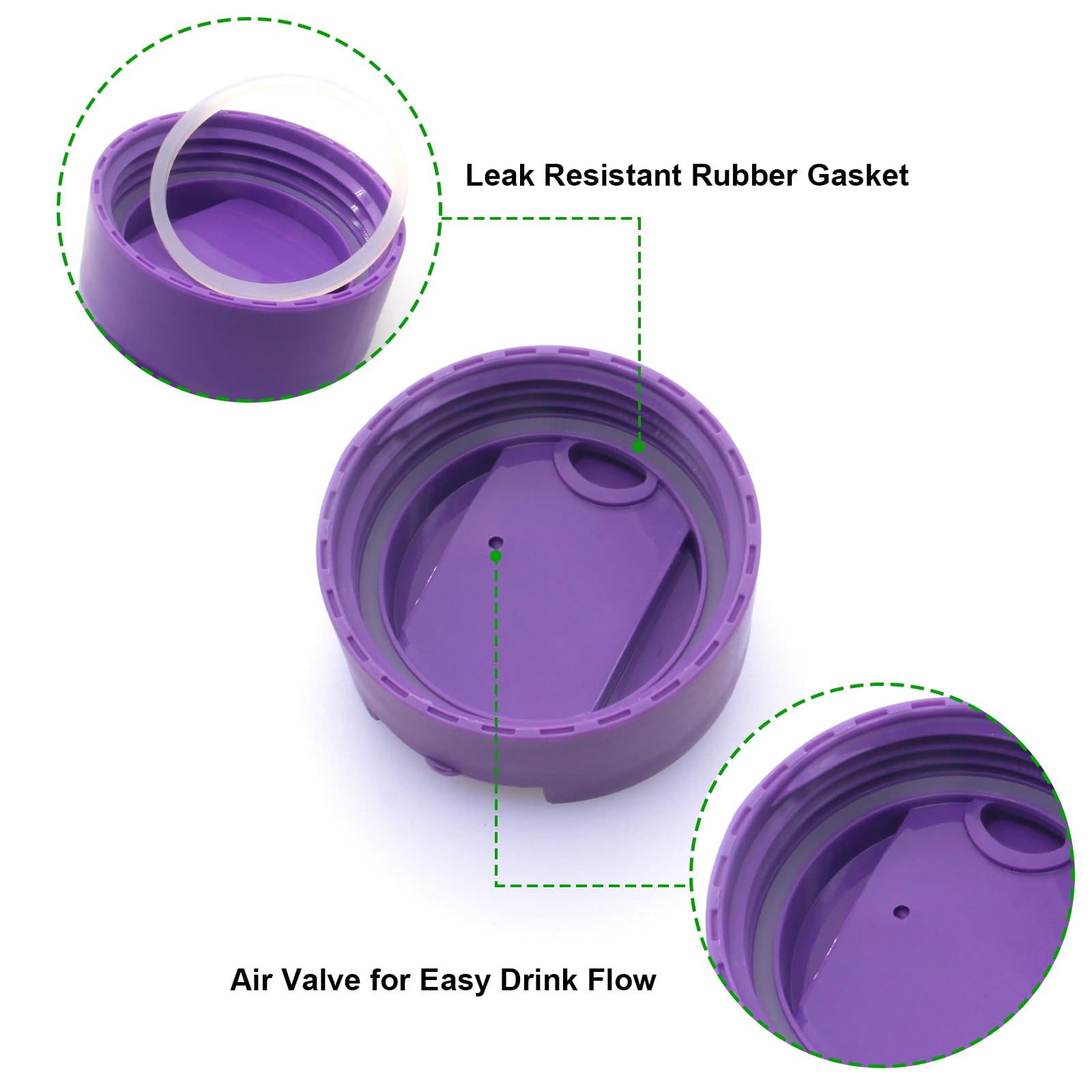 MingQiEven 2 Pack Hydro Flask Lid Wide Mouth Flip and Sip Replacement Coffee Lid or Lid Accessory, Compatible with Hydro Flask 12 16 18 20 32 40 64 OZ Wide Mouth(Orange, Purple)