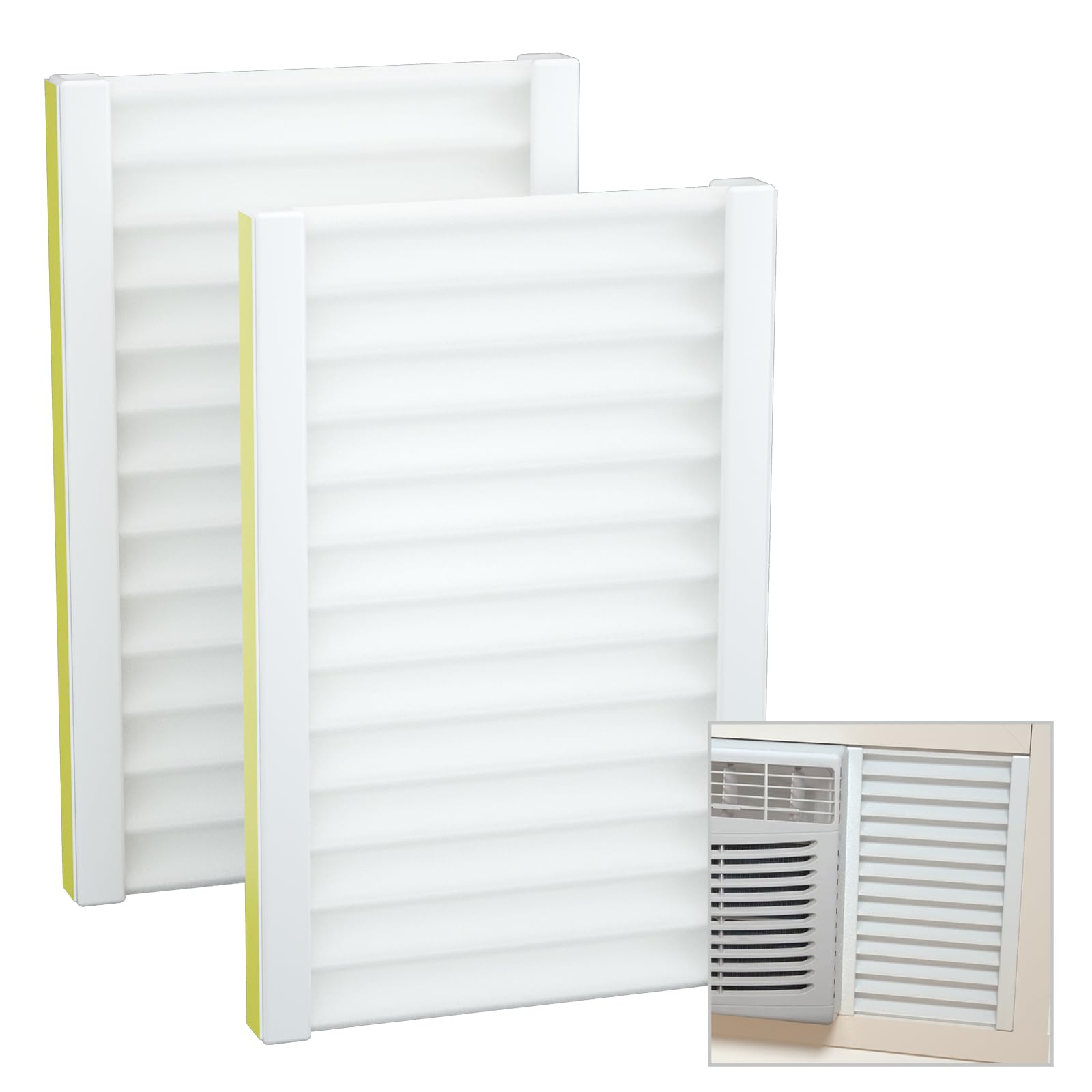 Window Air Conditioner,Side Insulated Foam Panel, Summer/Winter Heat and Draft Insulating,Two-Piece Full Surround Insulation Panels Window Seal with 4 Pressure Strips 2 (Black)