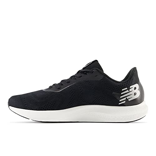 New Balance Men's DynaSoft Pro Run V2 Shoe, Black/White/Light Silver Metallic, 15 Wide