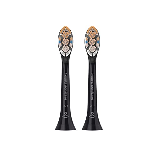 Philips Sonicare Genuine A3 Premium All-in-One Replacement Toothbrush Heads, 2 Brush Heads, Black, HX9092/95
