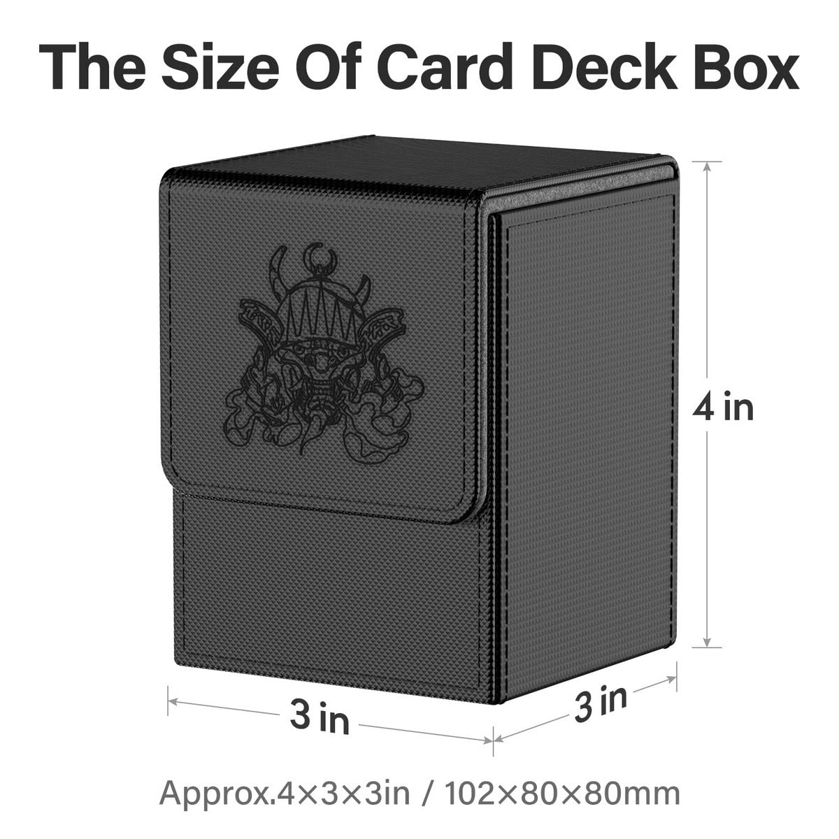 ULTRGEE Deck Box for MTG Cards, Magnet Card Box with 2 Dividers per Holder, Large Trading Card Case Fit for up to 110 Cards-[Ghost Design] (Black)