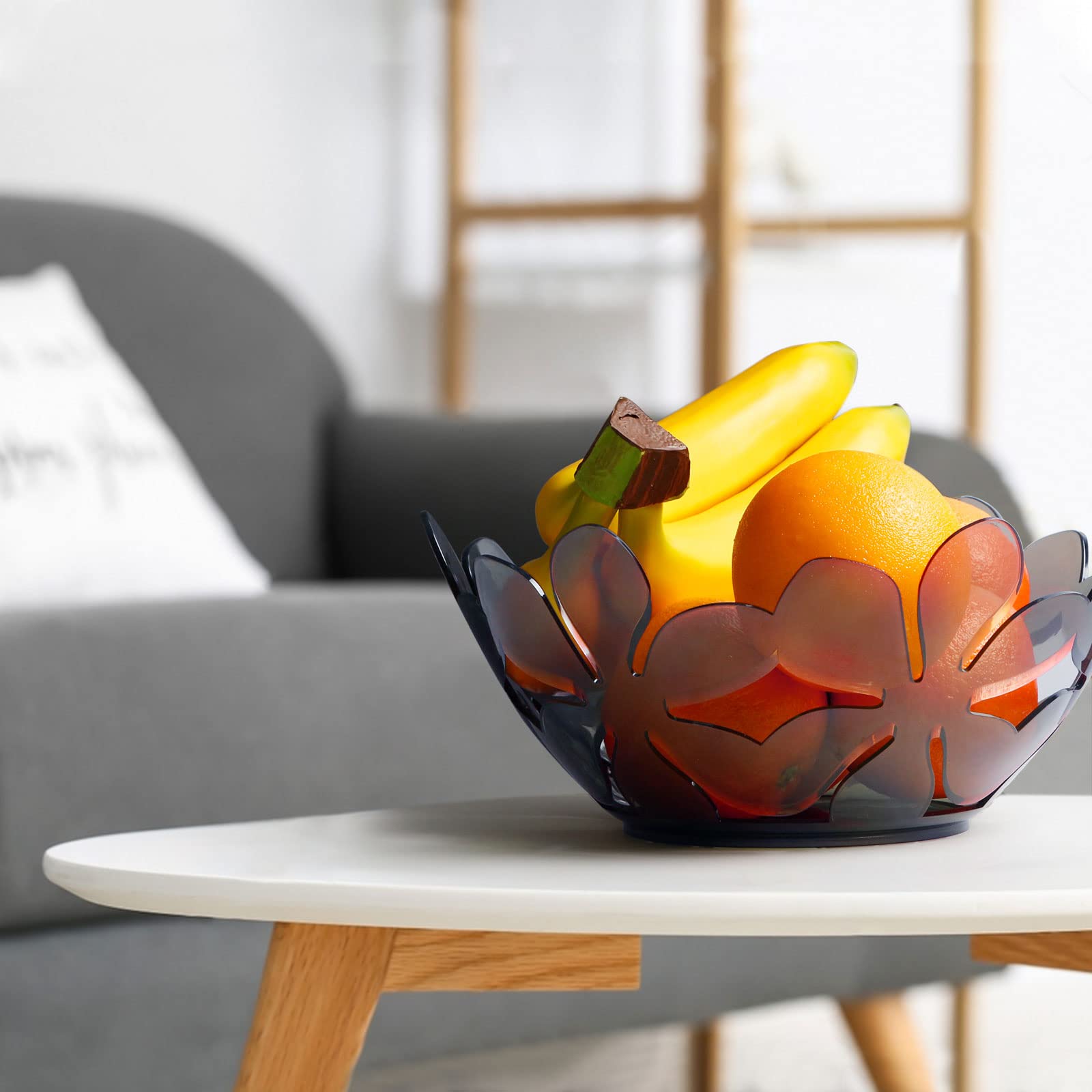 NUTRIUPS Rustless Fruit Bowl,Petal-shaped Fruit Basket for Kitchen,Sturdy Plastic Decorative Bowls for Home Decor, Kitchen Countertop, Blue