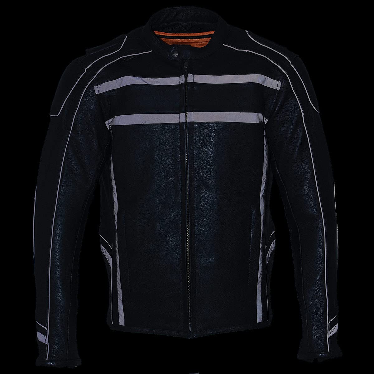 Milwaukee Leather ML2083 Men's Black Vented Reflective Leather Jacket - 3X-Large