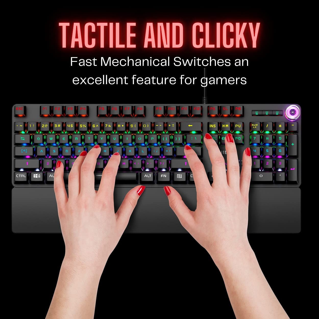 PHILIPS Wired Gaming Keyboard and Mouse Combo RGB Backlit, Mechanical Feel, 104 Keys with Fast Switches, Programmable Gaming Mouse Adjustable DPI for Windows PC Gamers