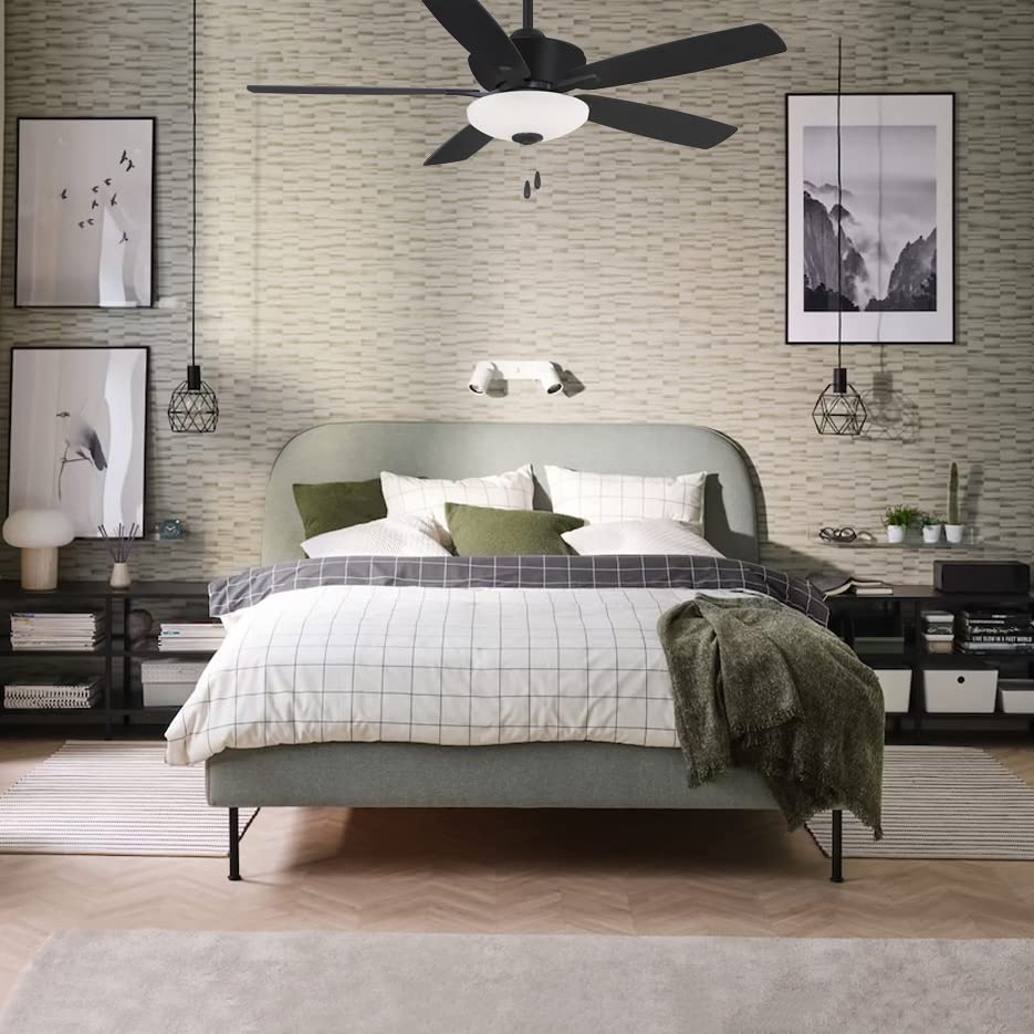 MINKA-AIRE F553L-CL Minute 52 Inch LED Energy Star Rated Ceiling Fan with DC Motor and 3 Speed Pull Chain in Coal Finish