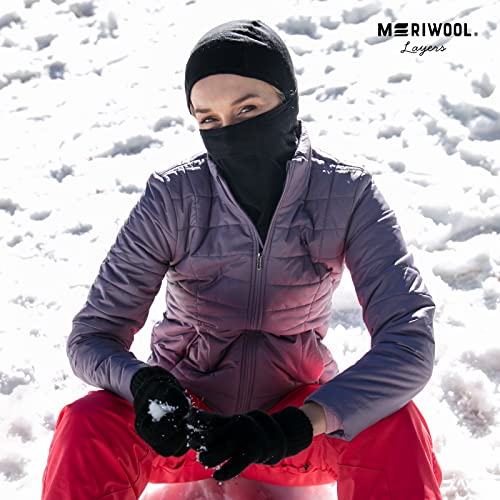 MERIWOOL Ski Mask for Kids 100% Merino Wool Balaclava Winter Face Snow Mask