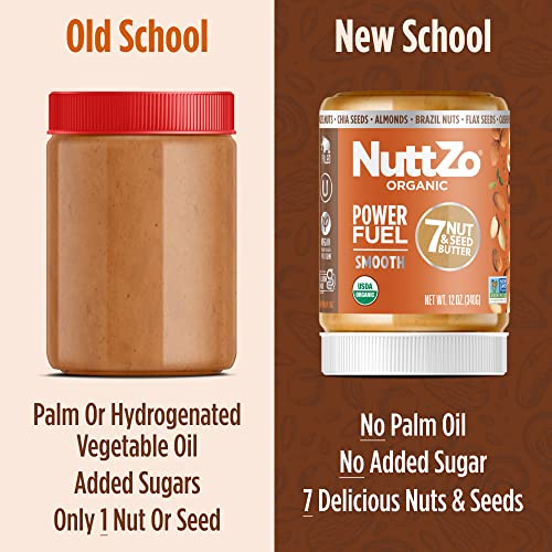 Nuttzo, Organic, Power Fuel, 7 Nut & Seed Butter, Smooth, 12 oz (340 g)