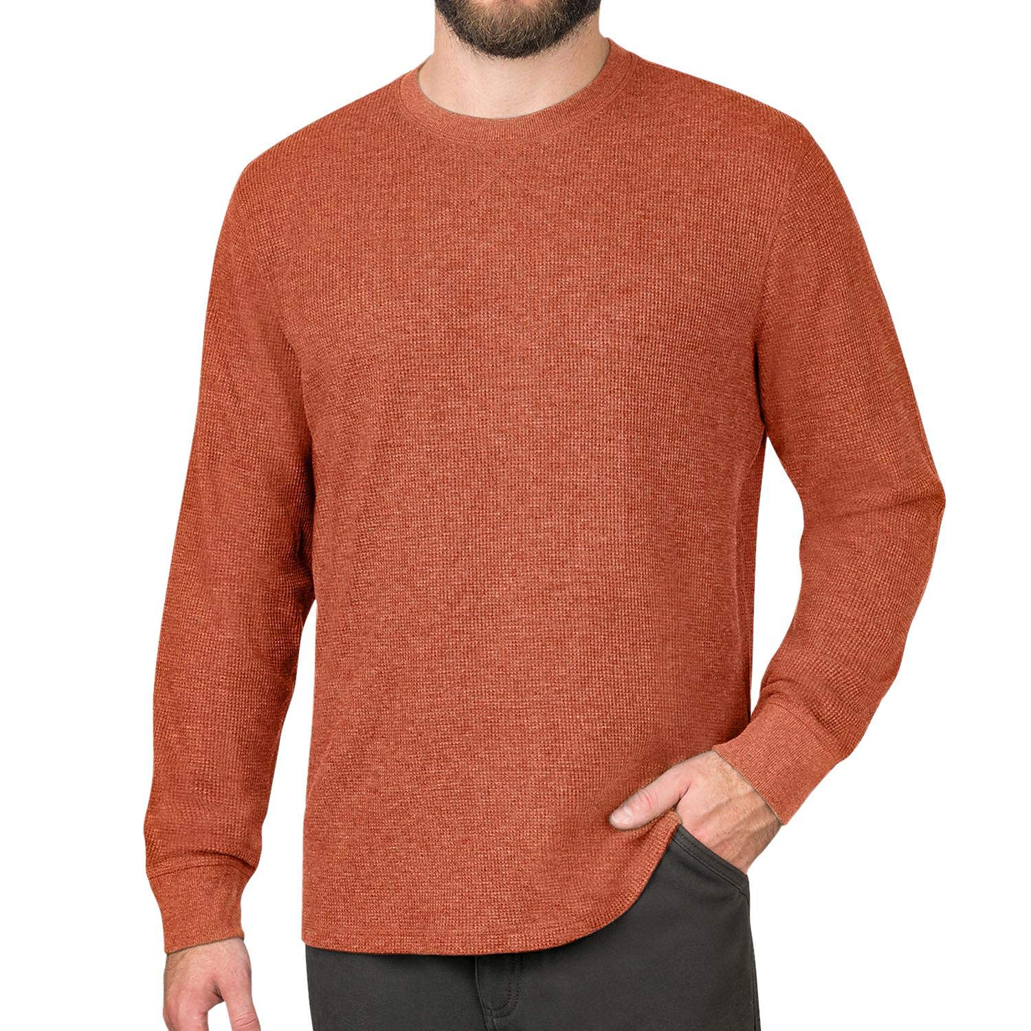 Member's Mark Thermal Long-Sleeve Crew in Autumn Heather, M