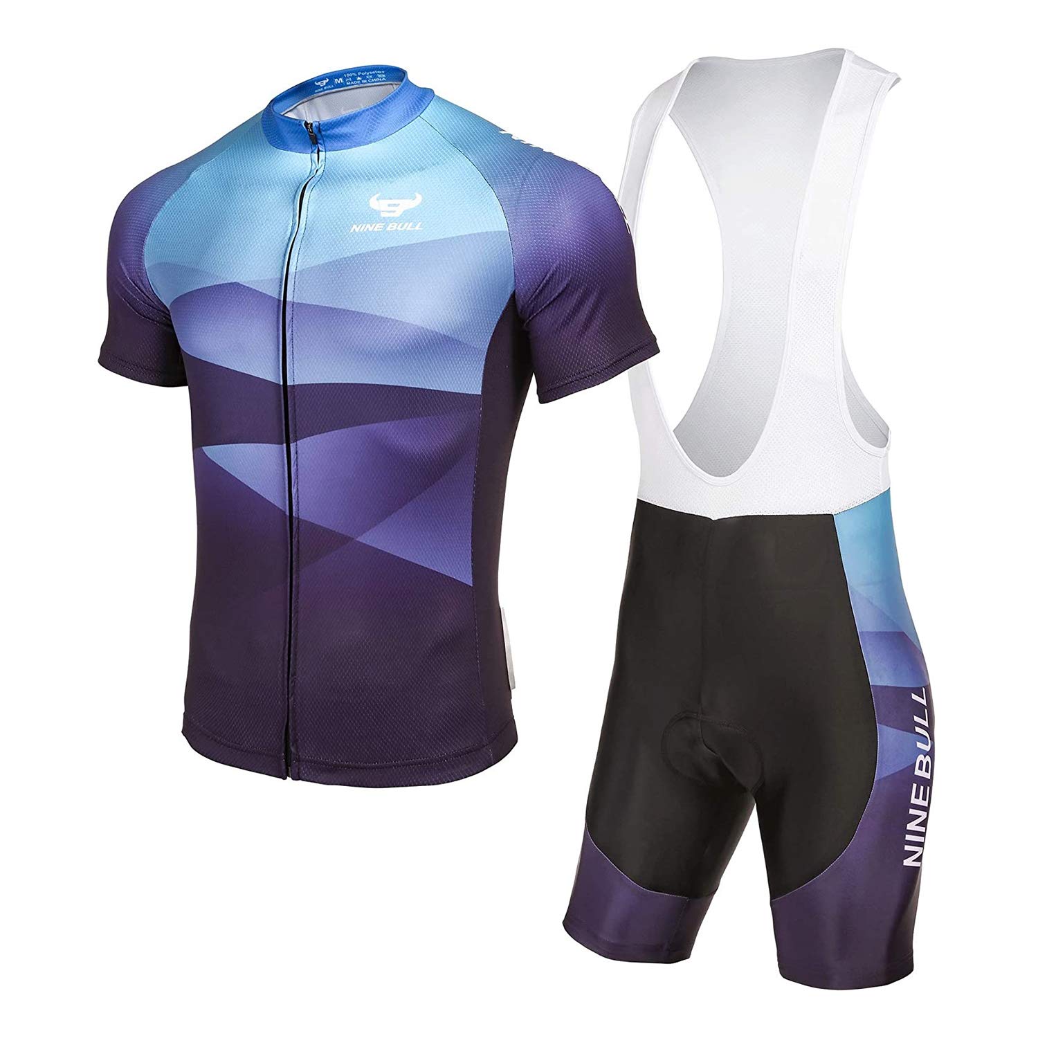 Men's Cycling Jersey Set - Reflective Quick-Dry Biking Shirt and 3D Padded Cycling Bike Shorts