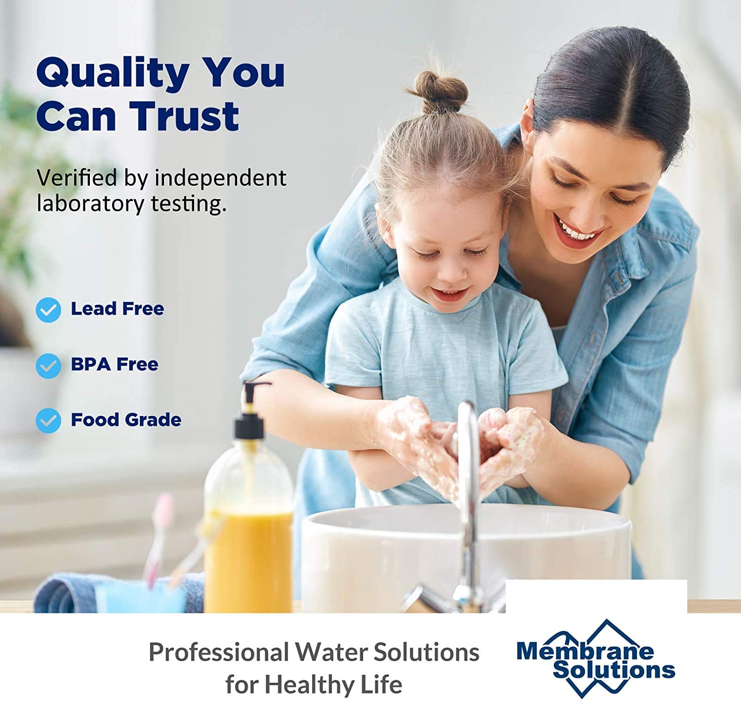 Membrane Solutions 50 Micron Sediment Water Filter Replacement Polypropylene Cartridge 10"x 2.5" for Whole House RO System, Compatible with Aqua-Pure AP110, GE FXUSC,WHKF-GD05,Culligan P5-6 Pack