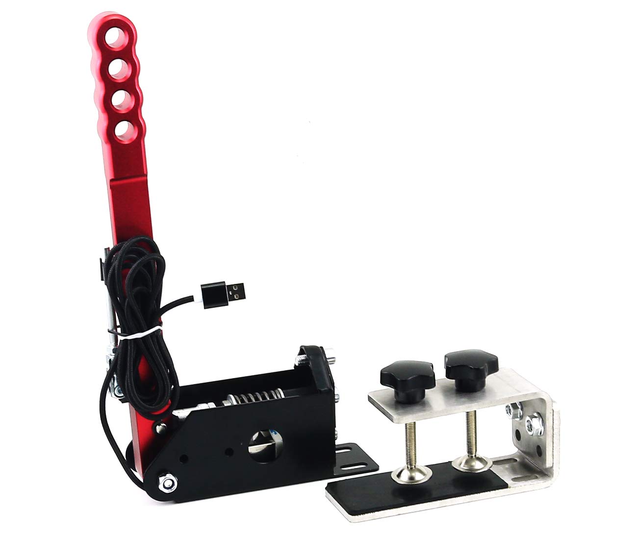 Pnndee 14 Bit PC SIM USB Handbrake with Clamp for Racing Games G25/27/29 T500 FANATECOSW Dirt Rally (red)