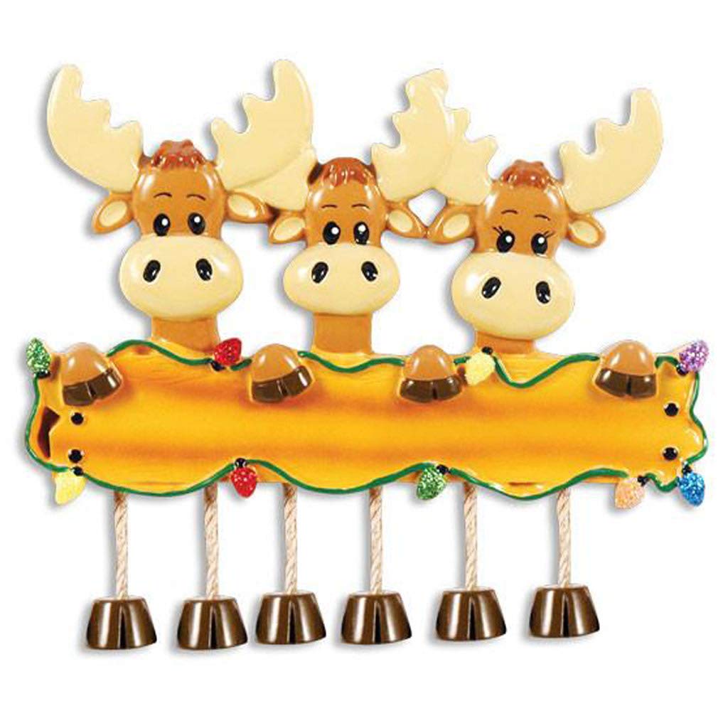 Personalized Moose Family Christmas Tree Ornament Christmas Light Gift Free Personalized (Family of 2)