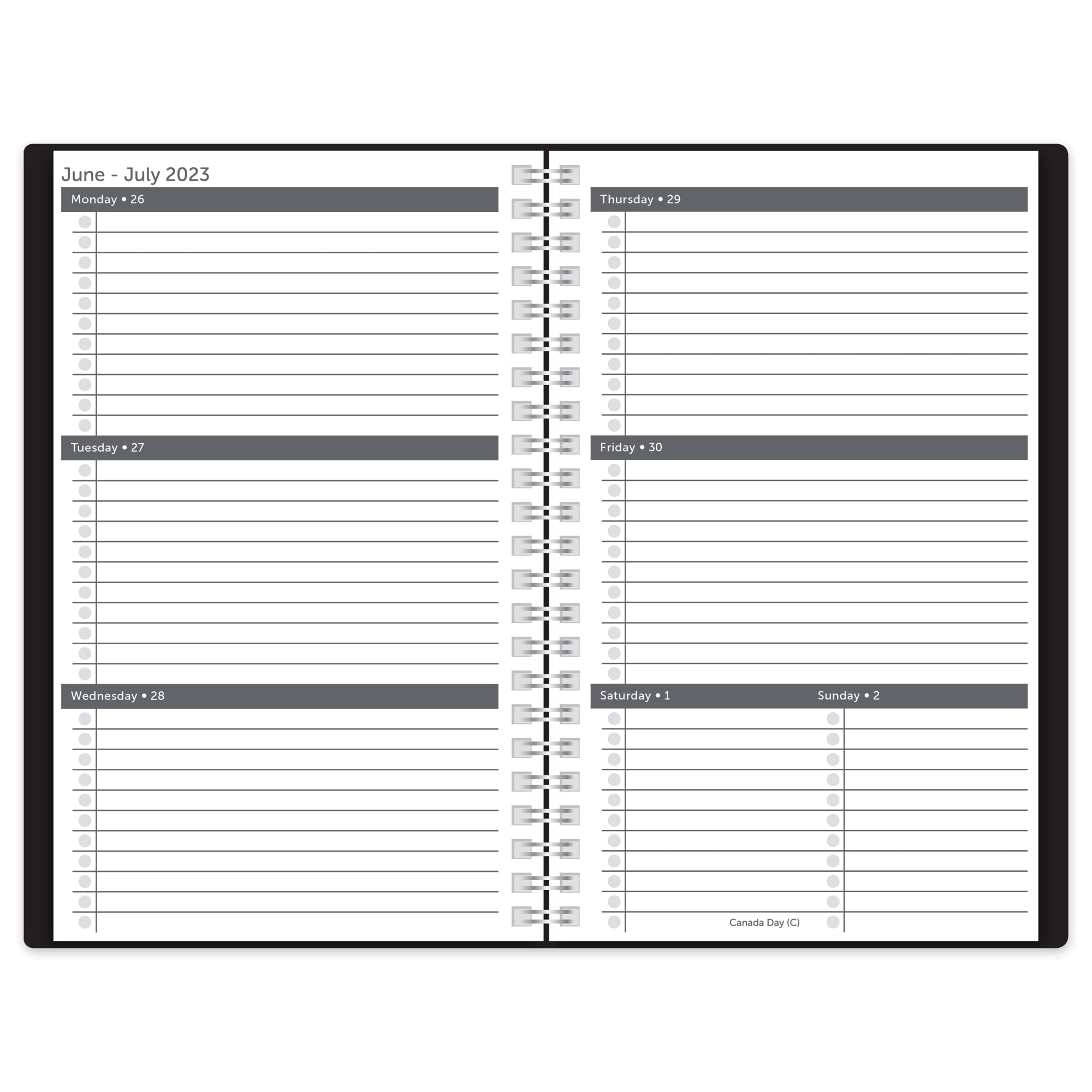 Office Depot® Brand Stellar Academic Weekly/Monthly Planner, 5-1/2" x 8-1/2", Black, July 2023 to June 2024
