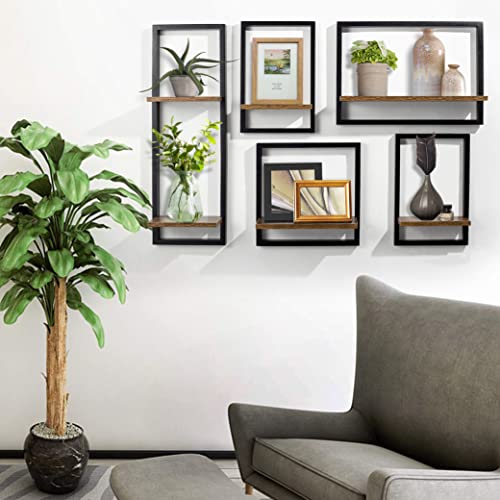 ZGZD Decorative Floating Shelves Wall Mounted Cube Storage Shelf for Home Decor, Set of 2, 4β Deep
