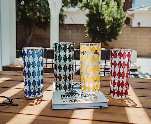 Silver Buffalo Harry Potter Hogwarts House Crests 4-Pack Tumbler Set, 10-Ounces