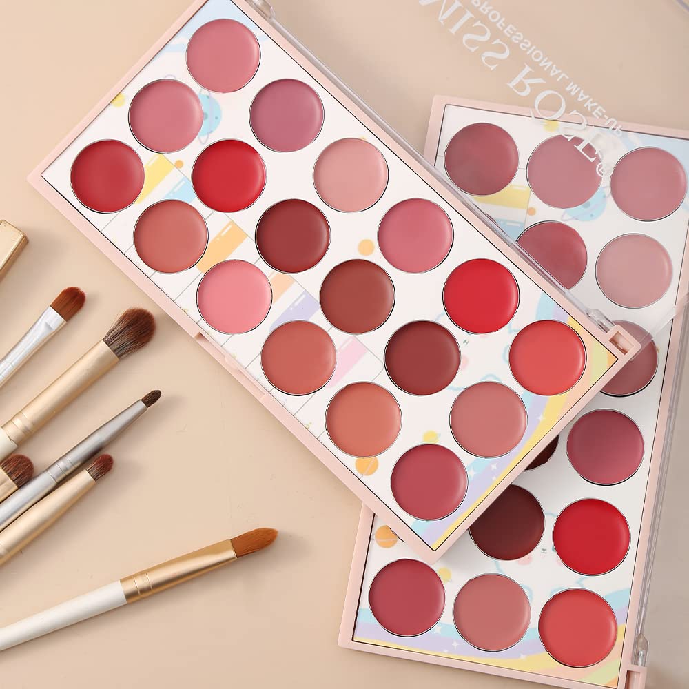 MYUANGO Matte Lipstick Makeup Palette, 18 Colors Matte Long-Lasting Wear Non-Stick Cup Not Fade Waterproof Lip Color Moisturize Lipstick