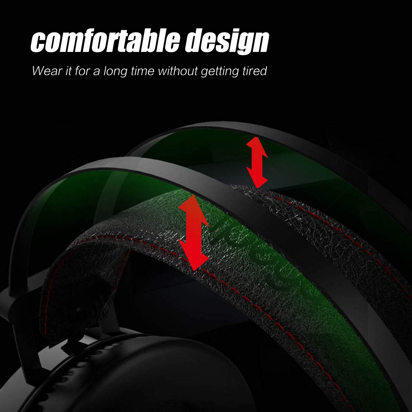 OLYGIVE Gaming Headet, Wired Headset for PS5 PS4 Xbox Switch PC, Noise Cancelling Over Ear Headset with Mic, LED Light, Bass Surround