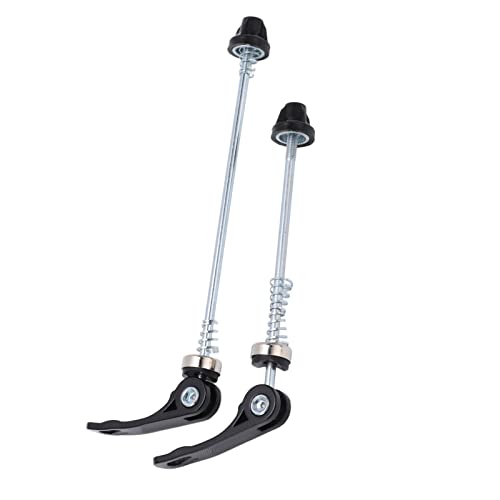 Pwshymi Bike Hub Quick Release Rod, Quick Release Lock Skewers High Temperature Resistance Bicycle Accessories Universal Heavy Duty 1 Pair for Road Bike(Black)