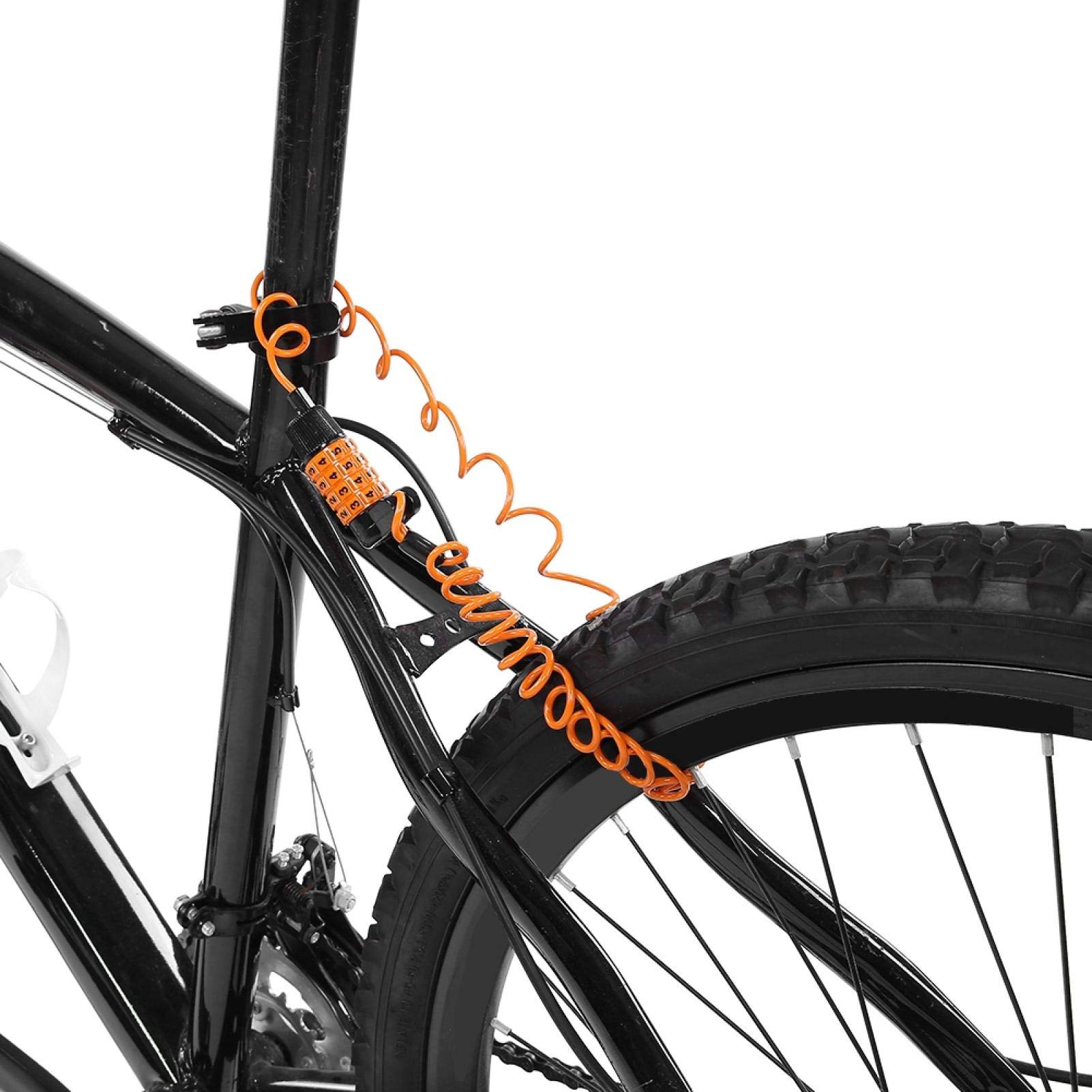 Shanrya Alloy Steel Practical Bicycle Lock Lock for Mainstream Bike Bike Road Bikes Suitcase.(Orange)