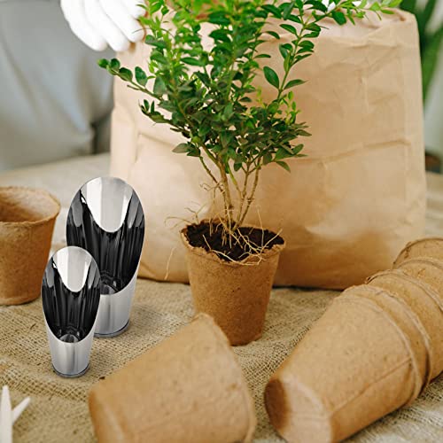 Yardwe 9pcs Silver Pot Care Vegetation Weeding Scoops Metal The Accessories Garden Cleaner Tools Scoop: Tool Spade Ceramic Rake Bonsai Cups Miniature Potted Bucket Home Steel Scoopers
