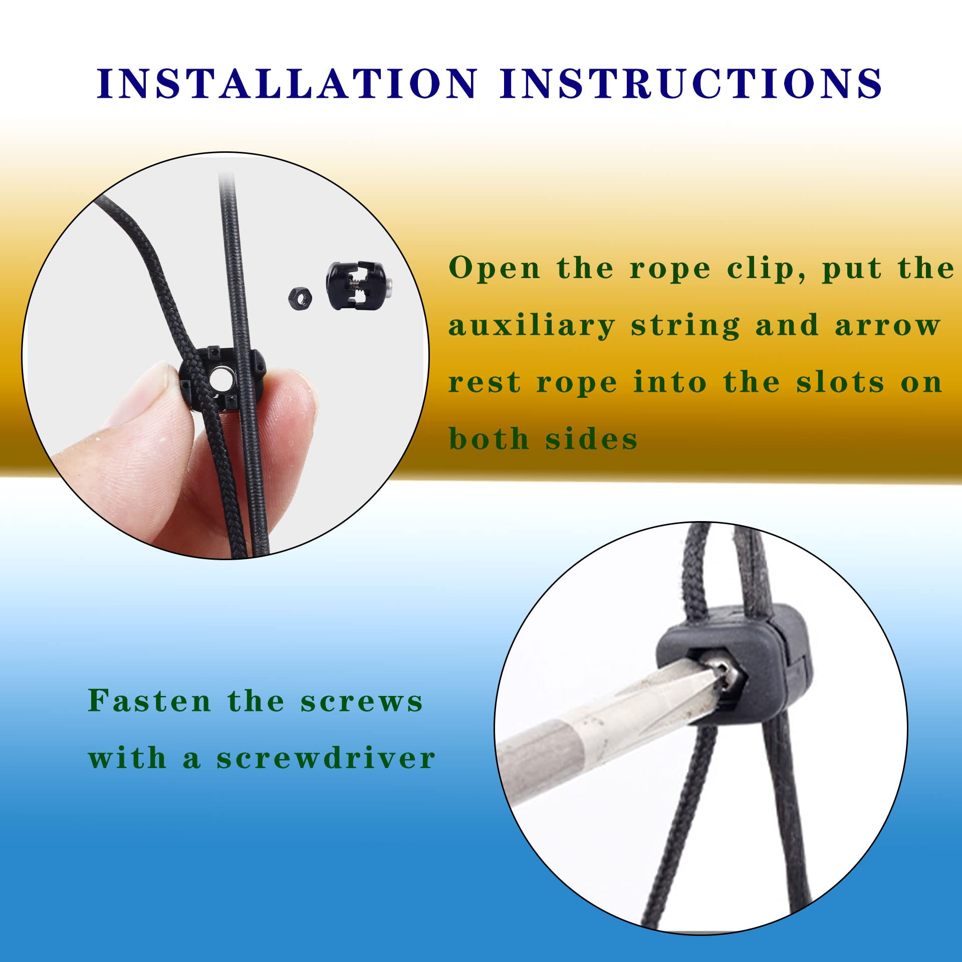 SZZYXD 2 Pcs Compound Bow Drop Away Arrow Rest Clamp Buckle Plastic Fastener Clip for Adjusting Bowstring Fasten Clips Archery Accessories Outdoor Hunting Shooting Use with Drop Away Arrow Rest