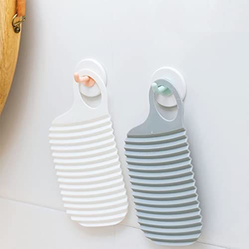 ZYAMY 2pcs Hand-held Mini Washboard, Plastic Washboard, Laundry and Scrubbing Clothes, Suitable for Home Travel, Outdoor, (Gray, White)